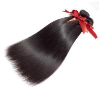 China 8 Inch 100 Peruvian Human Hair Weave Straight Bundles with Lace Frontal 1B Natural Color for sale