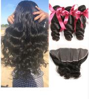 China No Tangle Loose Wave 1B 100 Virgin Human Hair Extensions 100 Grams / Piece for sale