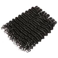 China Deep Wave Peruvian 100 Remy Human Hair Weave Bundles With Frontal No Shedding for sale