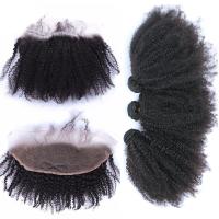China Mongolian Virgin Human Hair Clip In Extensions 10A Grade 8-40 Inch Afro Kinky Curly Bundles for sale