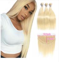 China 613 Blonde Straight 3 Bundles Peruvian Virgin Human Hair Weave 10A Grade 18 Inch for sale