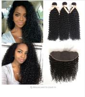 China Jerry Curly 100% Indian Virgin Human Hair Extensions 13x6 Lace Frontal 8-40 Inch for sale