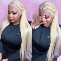 China 8-26 Inch Remy Lace Front Wig Human Hair 613 Blonde Natural Hairline for sale