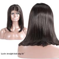 China 10 Inch Glueless Straight Full Lace Human Hair Wig with Baby Hair Short Brazilian Virgin Hair for sale