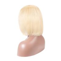 China 18 Inch 100% Brazilian Unprocessed Human Hair Straight Bob Wig 613 Blonde Color 10A Grade for sale