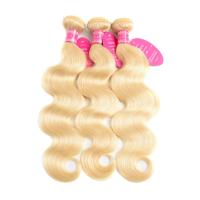 China 30 Inch 3 Bundles Peruvian Human Hair Weave 613 Blonde Body Wave 100g Each for sale