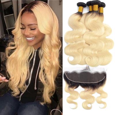 China European Virgin Human Hair 13x6 Lace Frontal Wig 1B/613 Color 10A Grade 8-40 Inch for sale