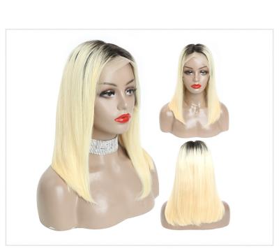 China 180 Density Straight 1B Lace Frontal Bob Wig 100% Peruvian Human Hair 10-18 Inch for sale