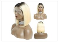 China 180 Density Straight 1B Lace Frontal Bob Wig 100% Peruvian Human Hair 10-18 Inch for sale