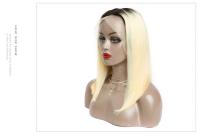 China 180 Density Straight 1B Lace Frontal Bob Wig 100% Peruvian Human Hair 10-18 Inch for sale