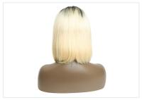 China 180 Density Straight 1B Lace Frontal Bob Wig 100% Peruvian Human Hair 10-18 Inch for sale