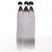 China 1B Silver Grey Ombre Straight Malaysian Hair Extensions 10A Grade 100g No Shedding for sale