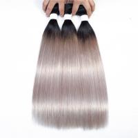 China 1B Silver Grey Ombre Straight Malaysian Hair Extensions 10A Grade 100g No Shedding for sale