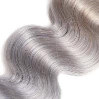 China Body Wave Ombre Human Hair Extensions 40 Inch Grey 10A Grade Virgin Remy Hair for sale