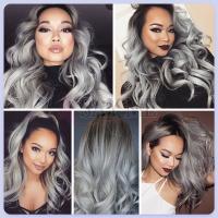 China Body Wave Ombre Human Hair Extensions 40 Inch Grey 10A Grade Virgin Remy Hair for sale