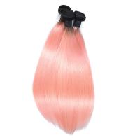 China Pink Front Ombre Human Hair Extensions Silk 10A Grade Tangle Free for sale