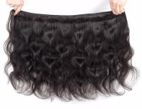 China 100% Virgin Brazilian Wavy Hair Bundles 3pcs with 4x4 Swiss Lace Closure 100g Each 10A Grade for sale