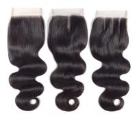 China 100% Virgin Brazilian Wavy Hair Bundles 3pcs with 4x4 Swiss Lace Closure 100g Each 10A Grade for sale