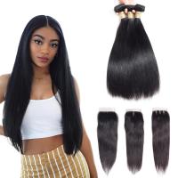China 100% Virgin Peruvian Human Hair 4x4 Closure 3 Part 10A Grade Straight Extensions 8-40 Inch for sale