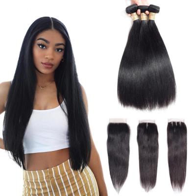 China 100% Virgin Peruvian Human Hair 4x4 Closure 3 Part 10A Grade Straight Extensions 8-40 Inch for sale