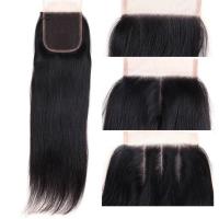 China 100% Virgin Peruvian Human Hair 4x4 Closure 3 Part 10A Grade Straight Extensions 8-40 Inch for sale