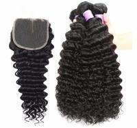 China 100% Brazilian Virgin Human Hair Deep Wave Double Weft Extensions 10A Grade 8-40 Inch for sale
