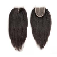 China Yaki Straight 100% Virgin Human Hair Extensions 3 Bundles with Lace Closure 10A Grade 18 Inch for sale