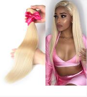 China 3 Bundles Straight Peruvian Human Hair Weave 613 Blonde 100g Each for Women for sale