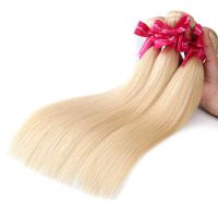China 3 Bundles Straight Peruvian Human Hair Weave 613 Blonde 100g Each for Women for sale