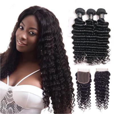 China 30 Inch Deep Wave Peruvian Human Hair Weave 100 Remy Shedding Free 10A Grade for sale
