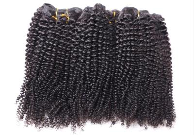 China Afro Kinky Curly Hair Extensions Weft 100% Indian Human Hair 10A Grade 10-28 Inch No Tangle for sale