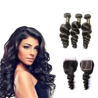 China Free Line Part Brazilian 100% Human Hair Extensions Loose Wave Virgin Hair 10A Grade 8-40 Inch for sale