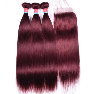 China Silky Straight Virgin Brazilian 100 Human Hair Extensions 99J Color 10-30 Inch for sale