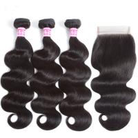 China Double Weft Virgin Cambodian Hair Extensions Body Wave Bundles 3 With Closure 10A Grade 8-30 Inch for sale