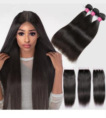 China Silky Straight Remy Indian Human Hair Weave Bundles 10A Grade 8-40 Inch with Closure for sale