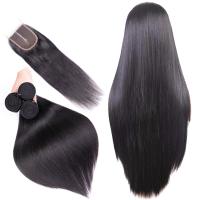 China Silky Straight Remy Indian Human Hair Weave Bundles 10A Grade 8-40 Inch with Closure for sale