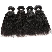 China 30 Inch 100% Virgin Brazilian Remy Kinky Curly Hair Extensions 90g Natural Black for sale