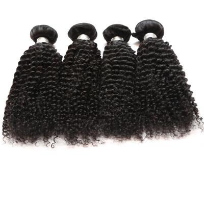 China 30 Inch 100% Virgin Brazilian Remy Kinky Curly Hair Extensions 90g Natural Black for sale