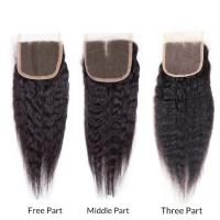 China Yaki Straight 100 Virgin Brazilian Hair Bundles with Closure 24 Inch 10A Grade for sale
