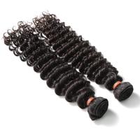China 10A Grade Malaysian Deep Wave Human Hair Bundles Double Machine Weft 8-30 Inches for sale