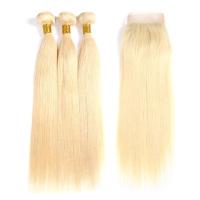 China 100% Brazilian Virgin Hair Straight Weave #613 Blonde 12-26 Inch Easy to Dye for sale
