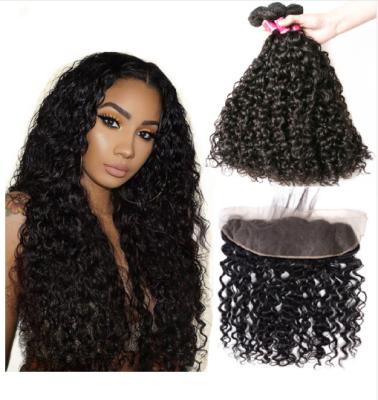 China 10A Grade Water Wave Virgin Human Hair Bundles 8-40 Inch Natural Color Double Weft for sale