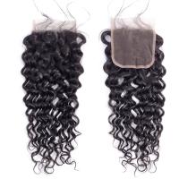 China 10A Grade No Chemical Water Wave Bundles with Closure 100% Remy Indian Human Hair Extensions 8-40 Inch for sale