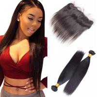 China 22 Inch Cambodian Virgin Hair Straight Bundles with Front No Shedding 10A Grade for sale
