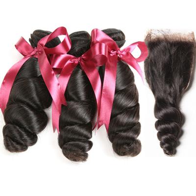 China 12A Grade Peruvian Virgin Hair Weave Unprocessed Raw Loose Wave Hair Extension 100g 18 Inch for sale