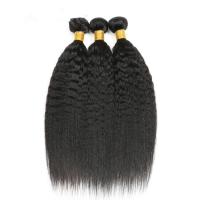 China 10A Grade Virgin Human Hair Kinky Straight Bundles with Lace 8-40 Inch for sale