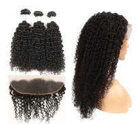 China Natural Color Kinky Curly Human Hair Extensions 10A Grade 8-40 Inch for Black Women for sale