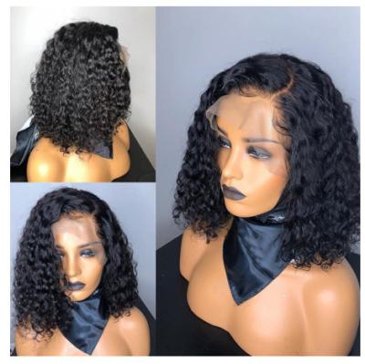 China 13x6 Lace Front Bob Wig Human Hair Average Size Cap 8-40 Inches Adjustable Straps for sale