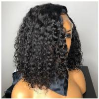 China 13x6 Lace Front Bob Wig Human Hair Average Size Cap 8-40 Inches Adjustable Straps for sale