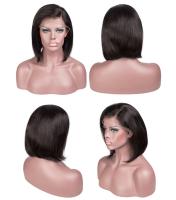 China Natural Color Straight Human Hair Lace Front Wig Short Bob 10A Grade 8-40 Inch for sale